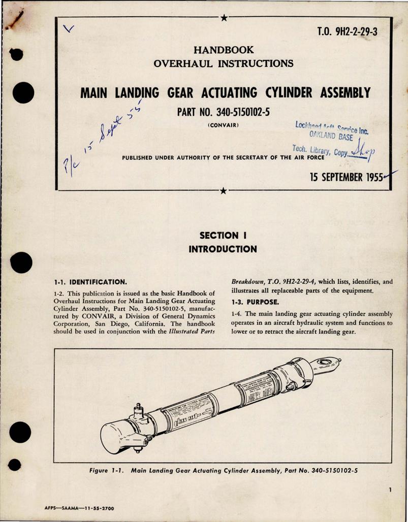 Overhaul Instructions for Main Landing Gear Actuating Cylinder Assembly - Part 340-5150102-5 ...