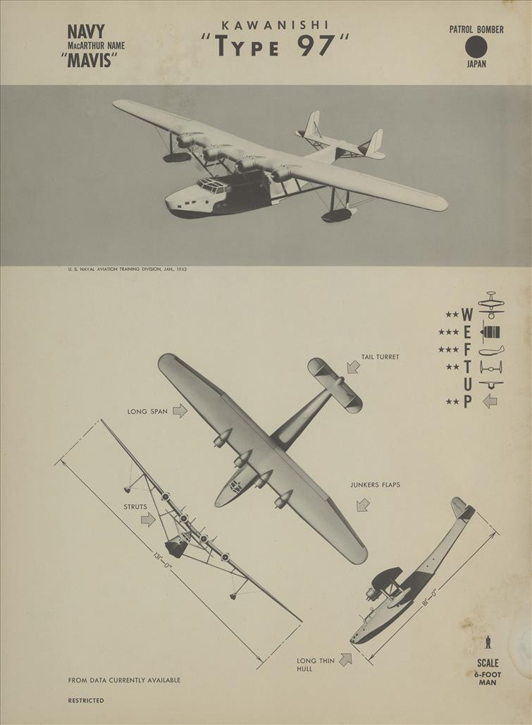 Kawanishi Type 97 Mavis Recognition Poster - AirCorps Library