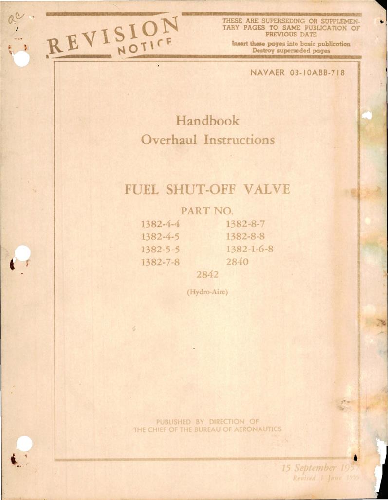 Overhaul Instructions for Fuel Shut-Off Valve - AirCorps Library