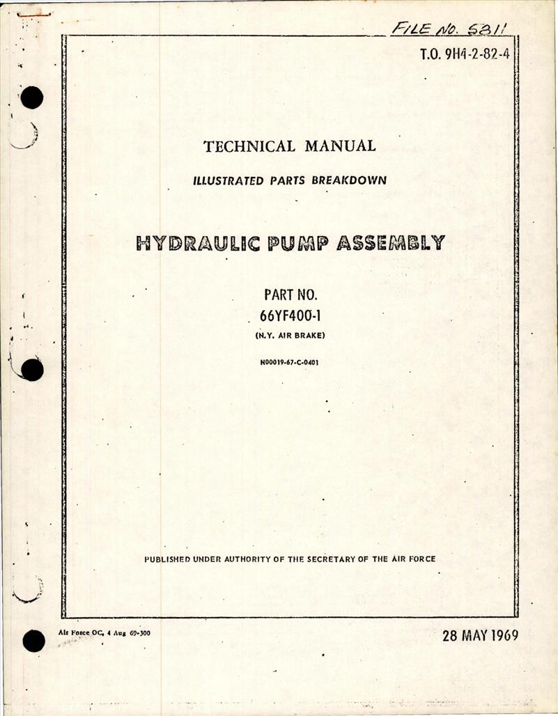 Illustrated Parts Breakdown for Hydraulic Pump Assembly - Part 66YF400 ...