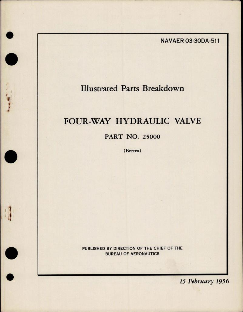 Illustrated Parts Breakdown for Four-Way Hydraulic Valve - Part 25000 ...