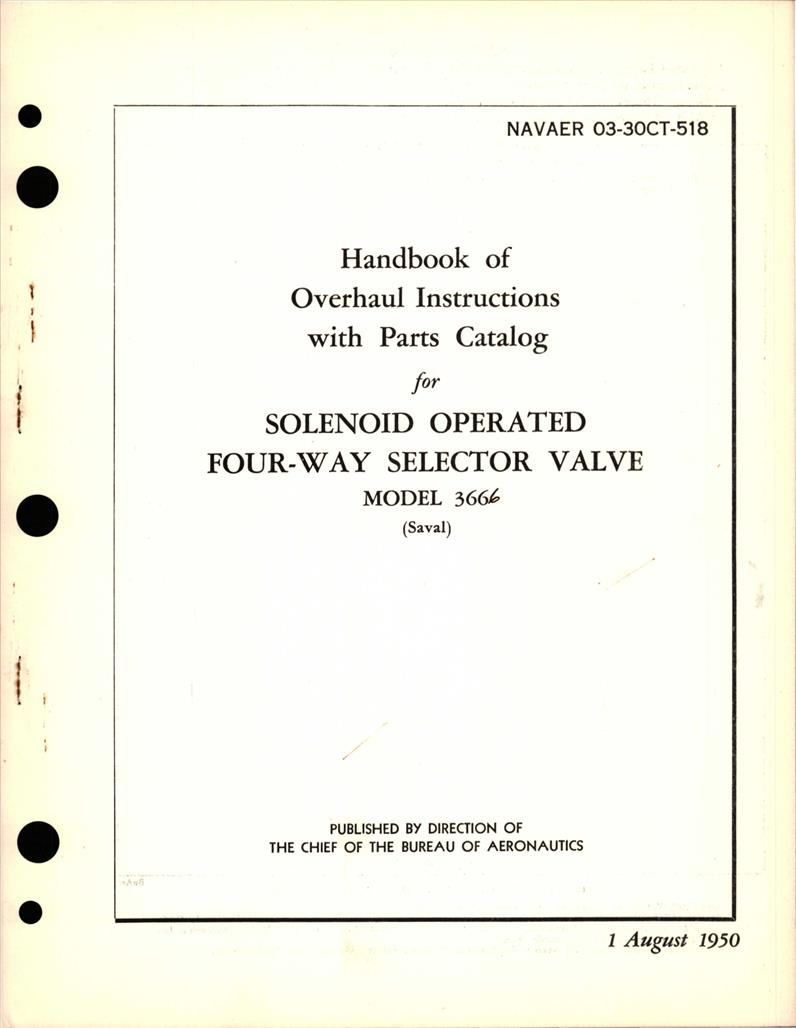 Overhaul Instructions with Parts Catalog for Solenoid Operated Four Way ...