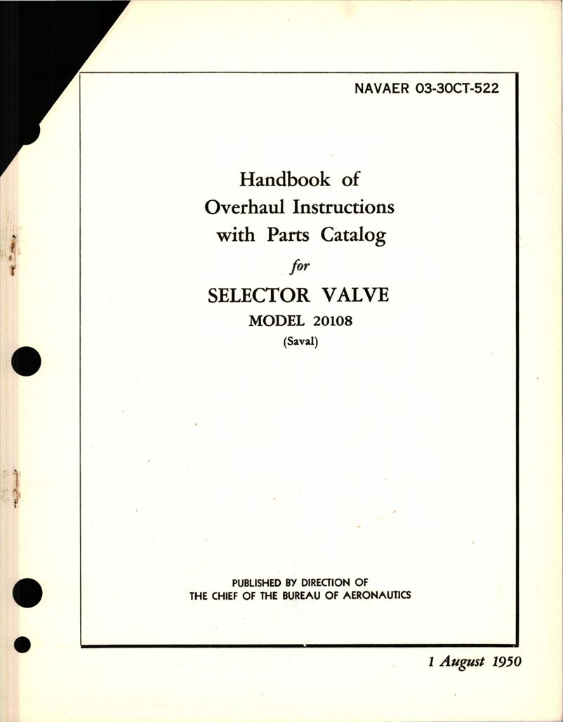 Overhaul Instructions with Parts Catalog for Selector Valve - Model ...