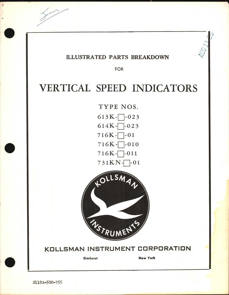 Illustrated Parts Breakdown for Kollsman Vertical Speed Indicators ...