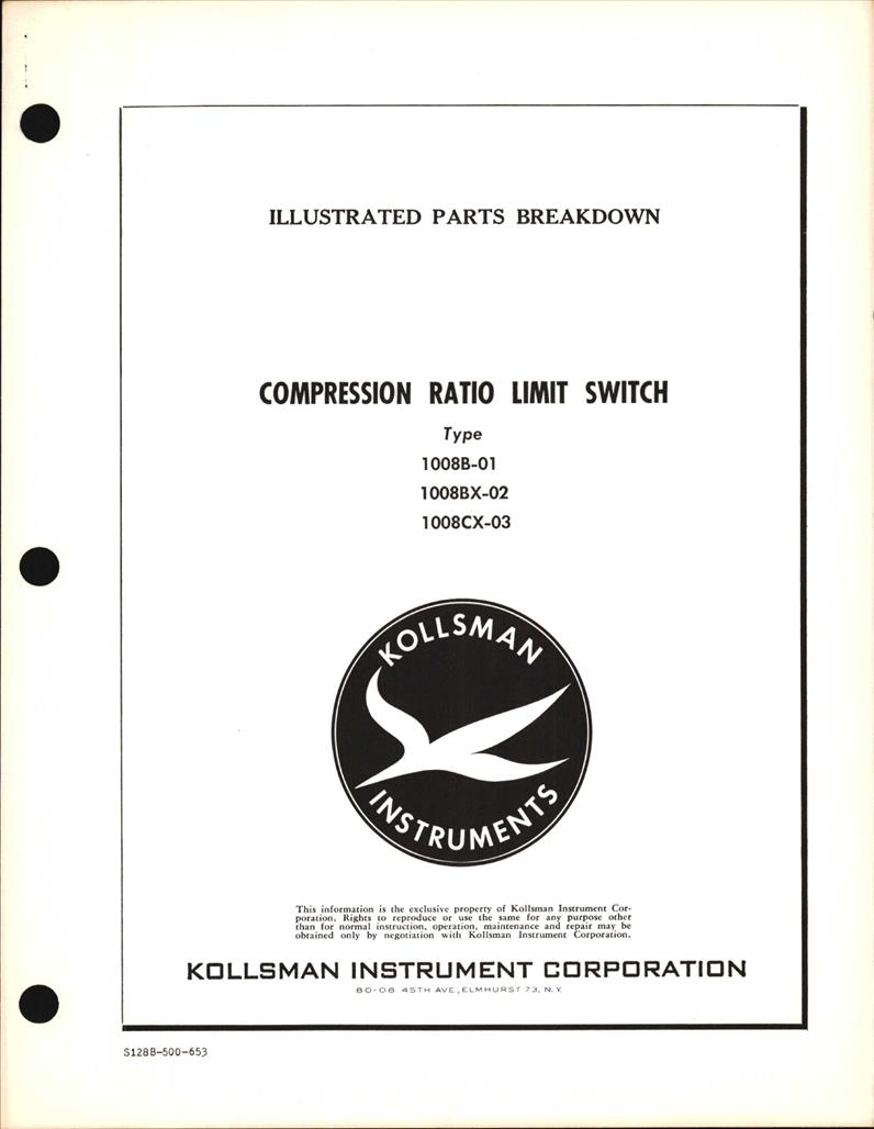 Illustrated Parts Breakdown for Kollsman Compression Ratio Limit Switch ...