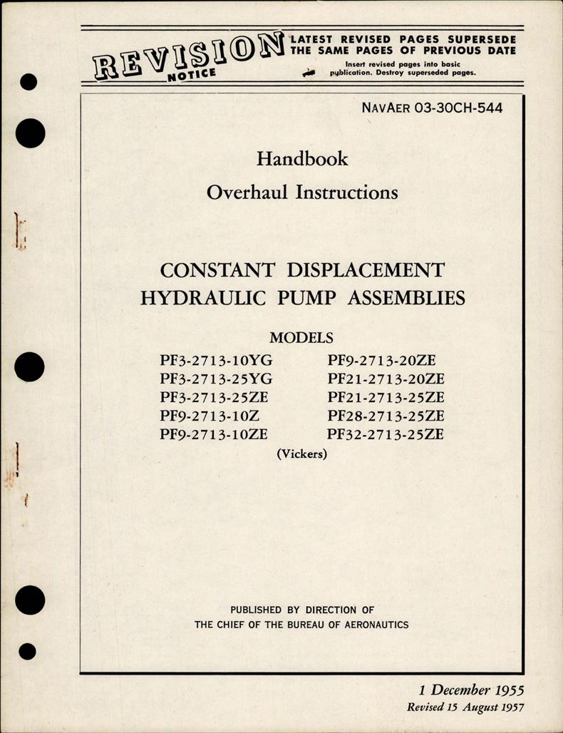 Overhaul Instructions for Constant Displacement Hydraulic Pump ...