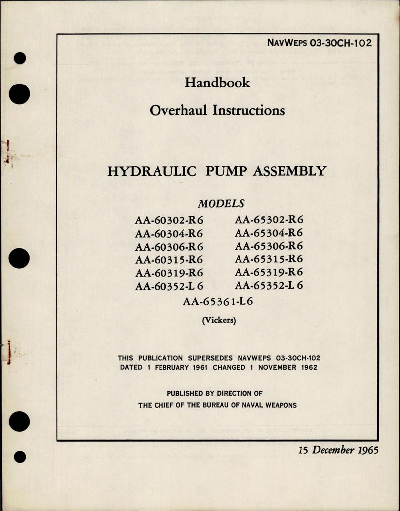 Overhaul Instructions for Hydraulic Pump Assembly - AirCorps Library