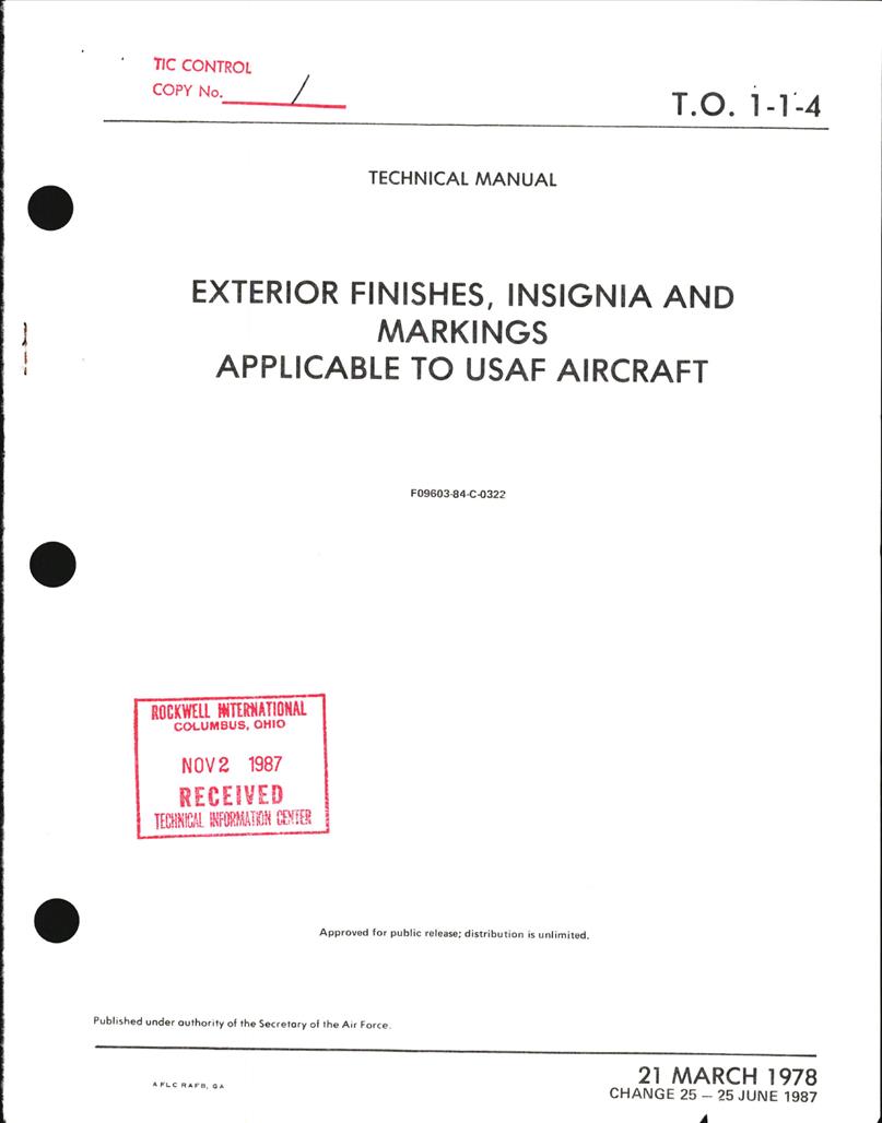 Exterior Finishes, Insignia and Markings for USAF Aircraft - Change ...