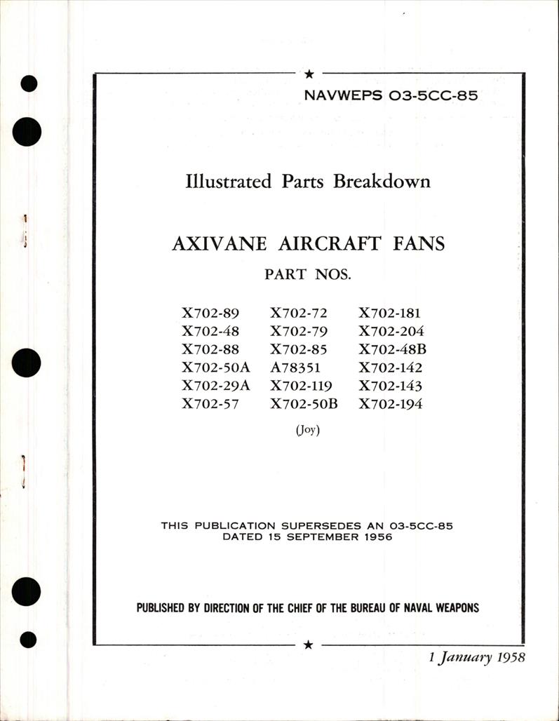 Illustrated Parts Breakdown for Axivane Aircraft Fans - X702 Series ...