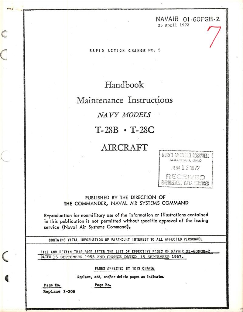 Maintenance Instructions for T-28B and T-28C [oct26t28kjun2] - AirCorps ...