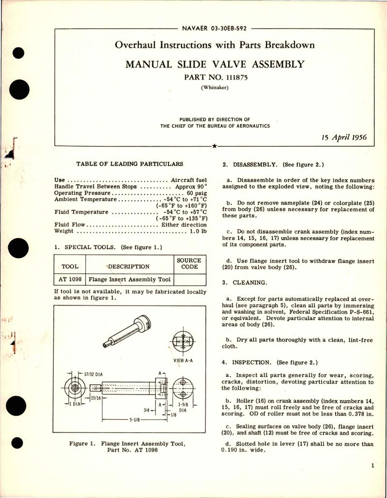 Overhaul Instructions with Parts Breakdown for Manual Slide Valve ...