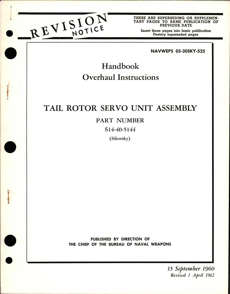 Overhaul Instructions for Tail Rotor Servo Unit Assembly - Part S14-40 ...