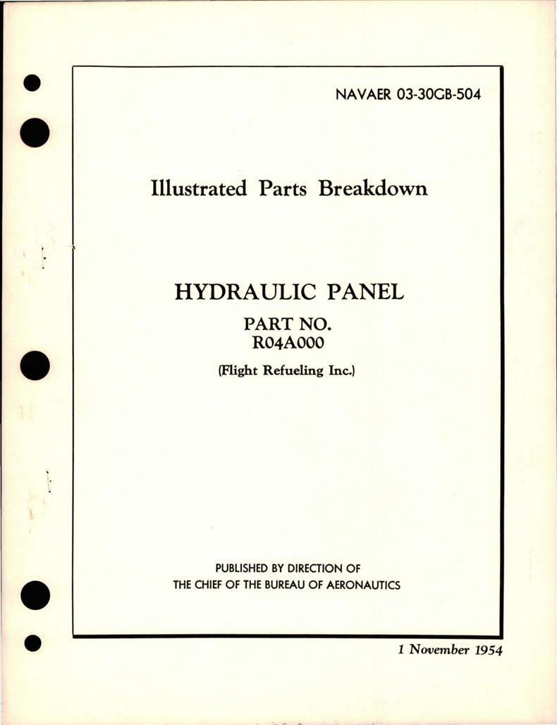 Illustrated Parts Breakdown for Hydraulic Panel - Part R04A000 ...