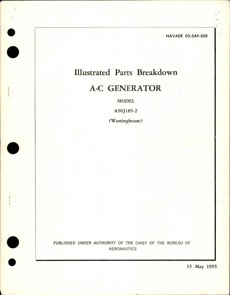 Illustrated Parts Breakdown for AC Generator - Model A50J185-2 ...