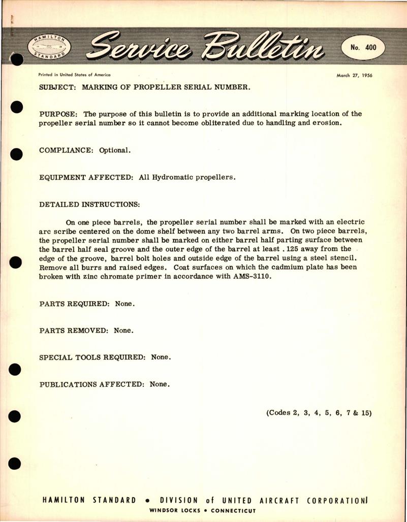Marking of Propeller Serial Number - AirCorps Library