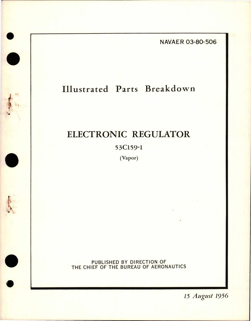 Illustrated Parts Breakdown for Electronic Regulator - 53C159-1 ...