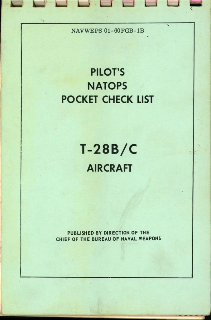 Pilot's Natops Pocket Check List for T-28B-C Aircraft - AirCorps Library
