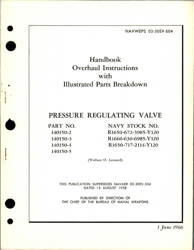 Overhaul Instructions with Parts Breakdown for Pressure Regulating Valve - AirCorps Library